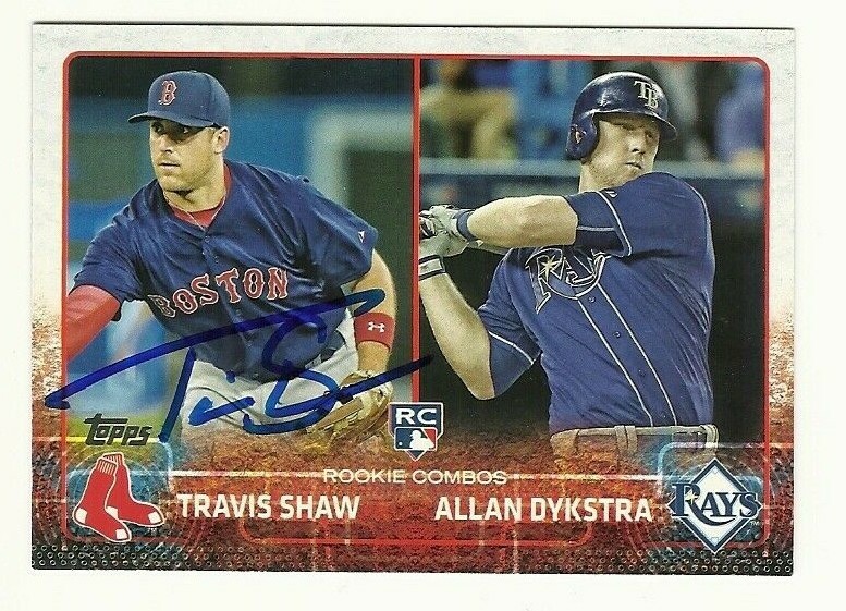 2015 TOPPS #US41 TRAVIS SHAW RED SOX JAYS AUTOGRAPHED SIGNED BASEBALL ...