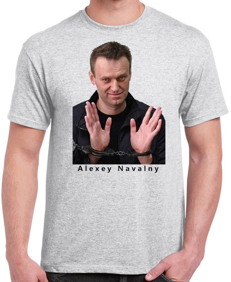 Alexy Navalny T-shirt. Russian patriot Gray, White, Size: Small thru ...