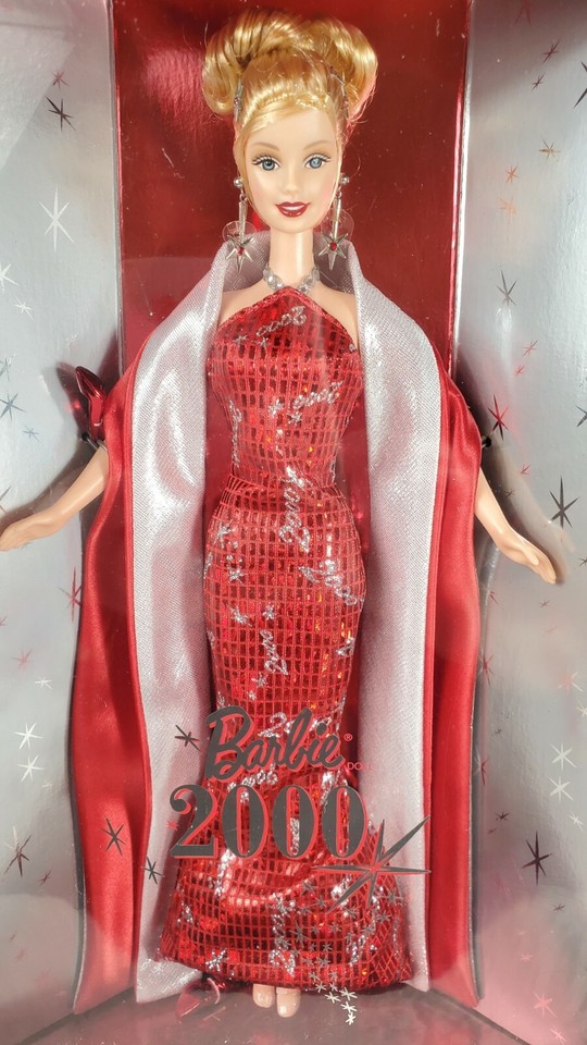 NEW Barbie 2000 Holiday Barbie Collector Edition Red Dress Mattel ...