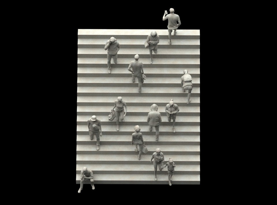 Modern City People Walking on Stairs 1:35 Scale | 3D Printed Figures ...
