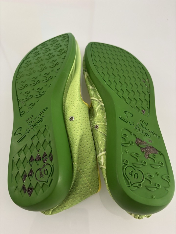 Hot Chocolate Designs Ladies Lime Fabric Flat Shoes Size 40 9 | eBay ...