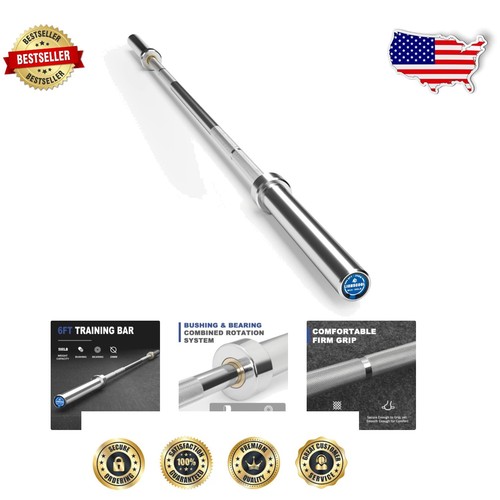 Alloy Steel Barbell with Chrome Finish - Perfect for Powerlifting ...