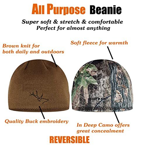 EDTREK All Purpose Reversible Beanie - Ultra Comforable and Soft ...