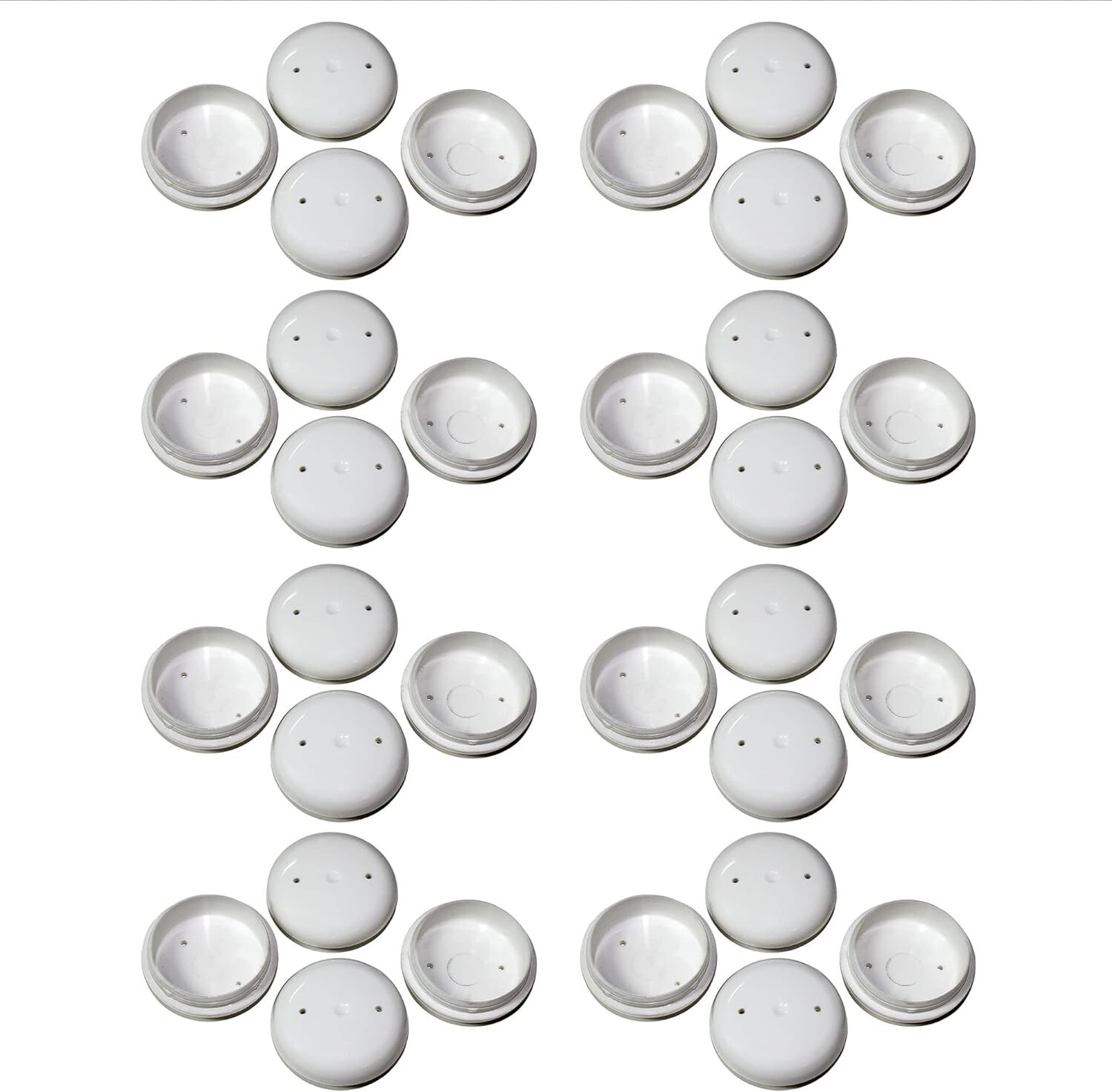 1" - 1/2" Plastic White Iron Patio Chair Leg Insert Cups Glide Caps (32 ...