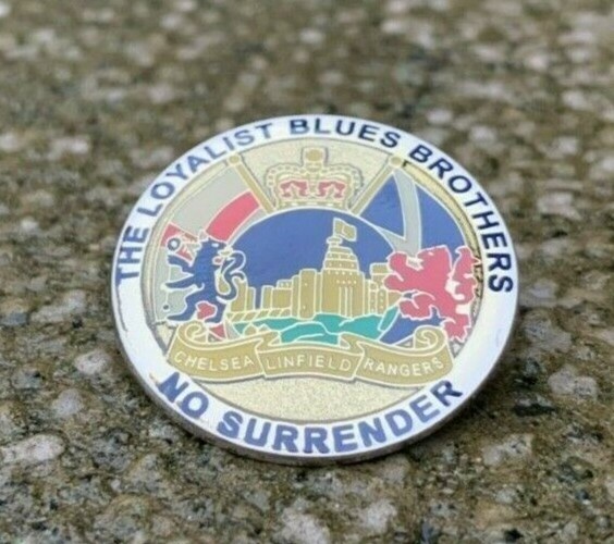 THE LOYALIST BLUES BROTHERS PIN BADGE LINFIELD RANGERS CHELSEA ULSTER ...