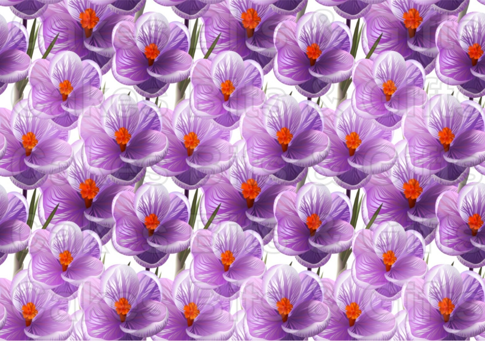 PURPLE FLOWER FLORAL CAKE WRAPPER Edible Wafer Paper WRAP the SIDE of a ...