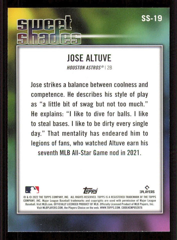 2022 Topps Sweet Shades #SS19 Jose Altuve | eBay