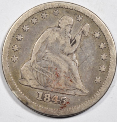 1845 SEATED LIBERTY QUARTER ~ SOLID GOOD! | eBay