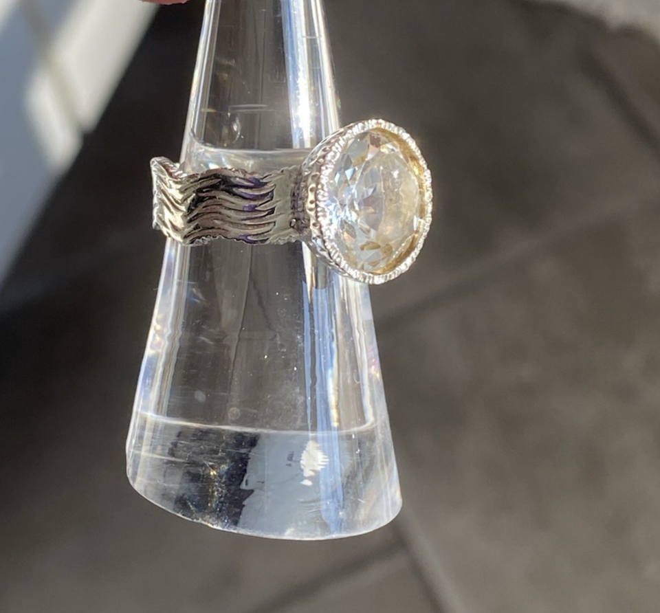 Deb Guyot Sterling Silver Herkimer "Diamond" Quartz 5.45ct Solitaire ...