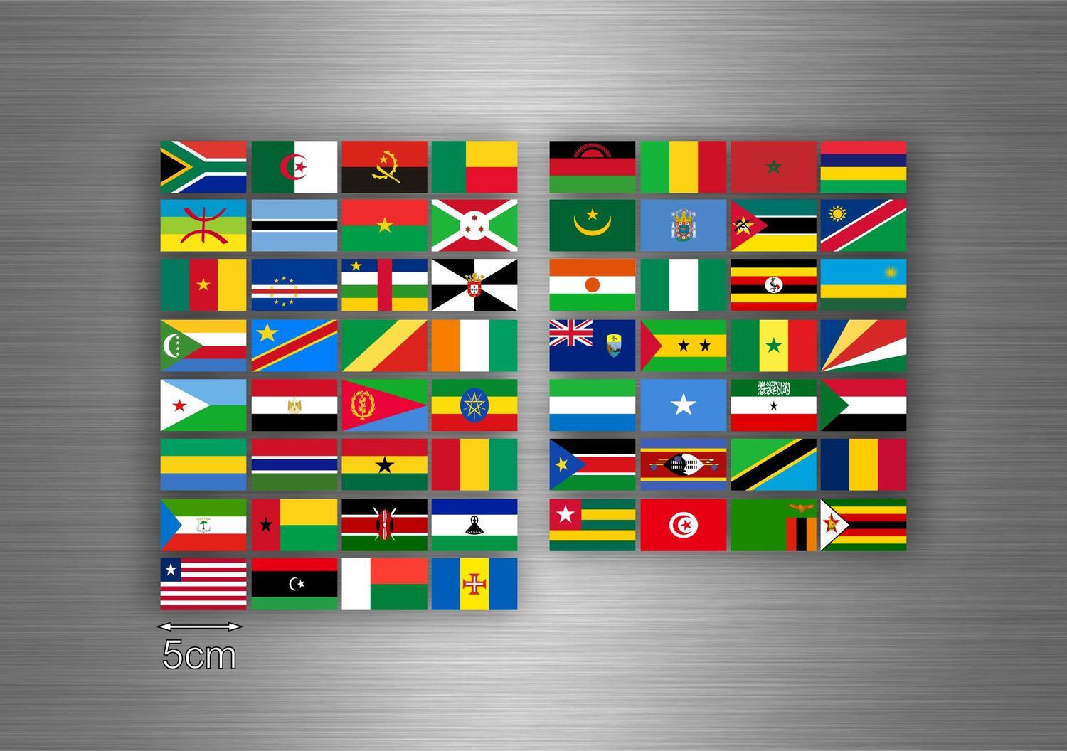 Set 60x sticker africa flag scrapbooking country collection stamp ...