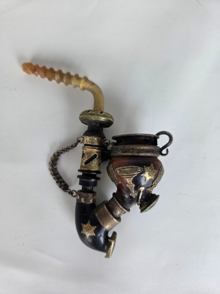 Antique WW1 German Soldier Pipe BBK Marked Military Brass Fittings RARE ...