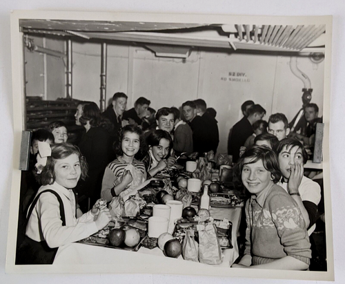 1960s School Children Eating Lunch With US Navy Sailors Galley VTG ...