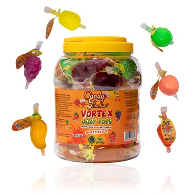 Candy Paradise Halal Vortex Jelly Pops-Jelly Fruits-TikTok 50x35g Jar ...