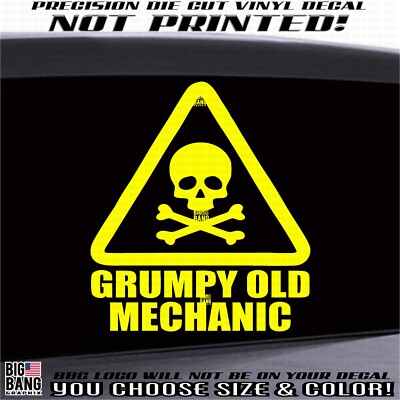 Grumpy Old Mechanic Vinyl Decal Sticker Diesel Automotive Boat Marine ...