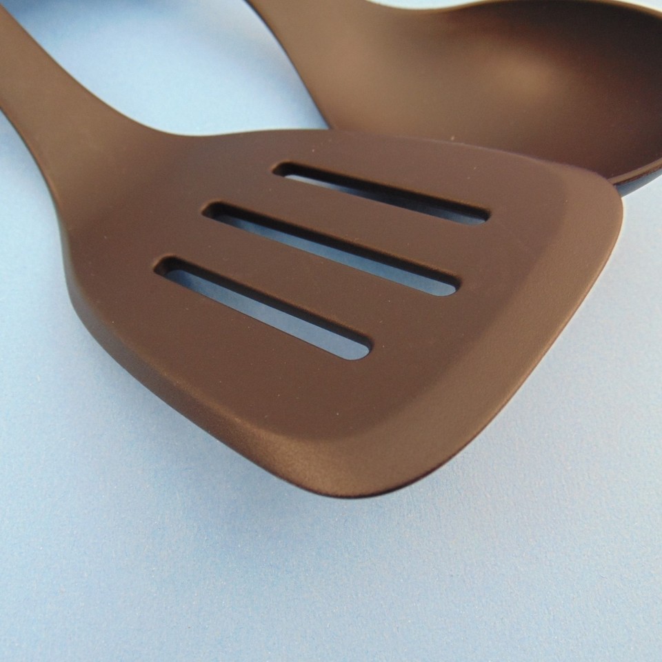 KitchenAid Slotted Turner Food Spatula Solid Basting Spoon Set Gray ...