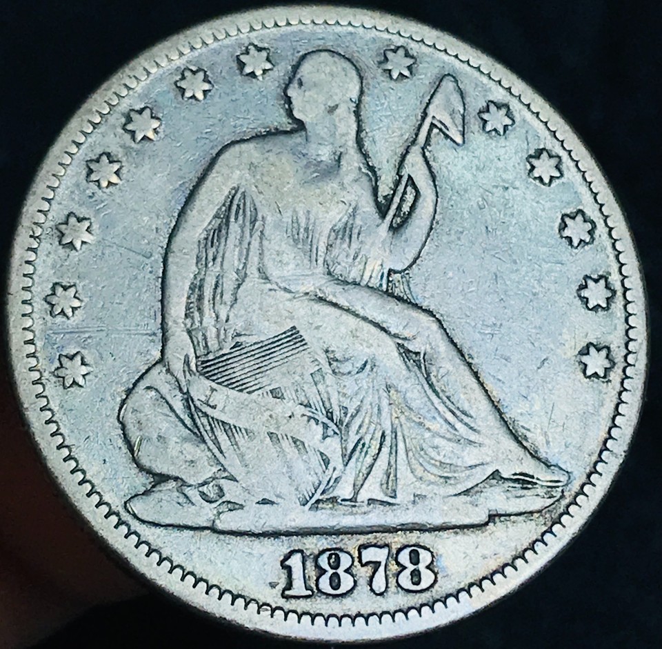 1878 Seated Liberty Half Dollar 50C Circulated 90% Silver US Coin ...