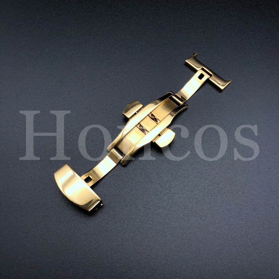 US Stainless Steel Watch Butterfly Deployant Clasp Push Button Buckle ...