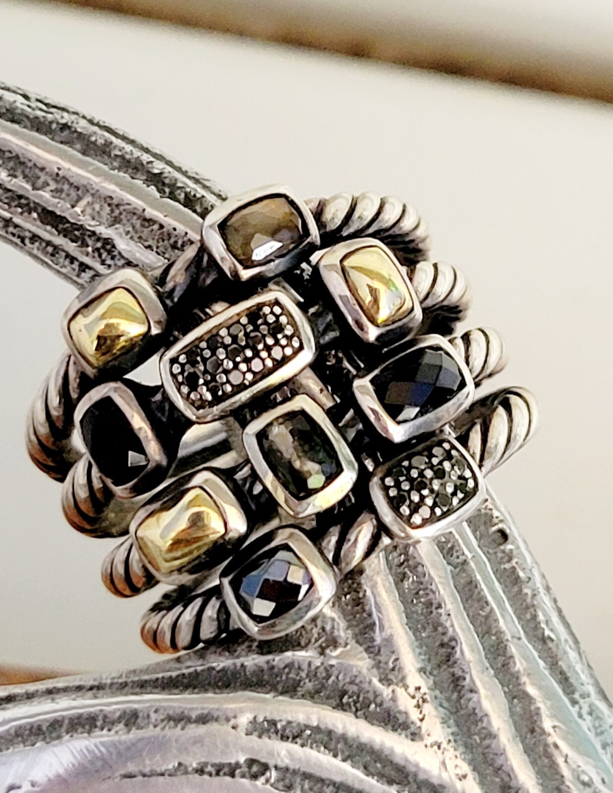 David Yurman Confetti Ring with Diamonds, Black Onyx, 14ktGold and ...