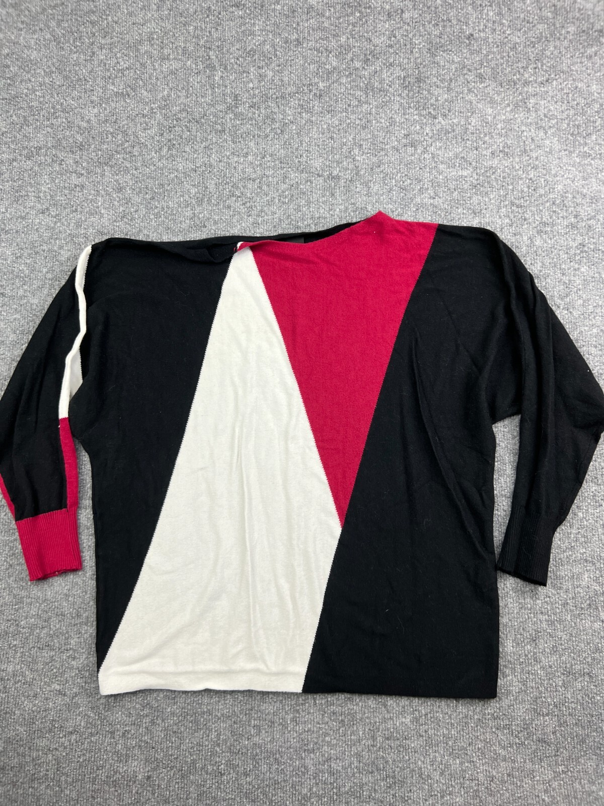 Aaeda Sweater Women's Large Colorblock Geometric Artwork Pullover Boat ...