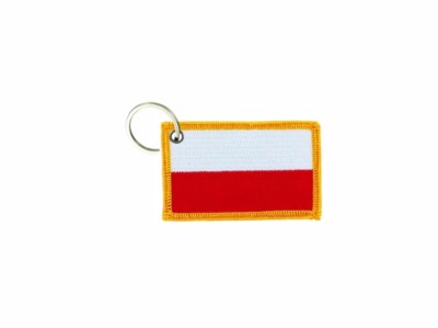 Keychain keyring embroidered patch double sided flag poland polska ...