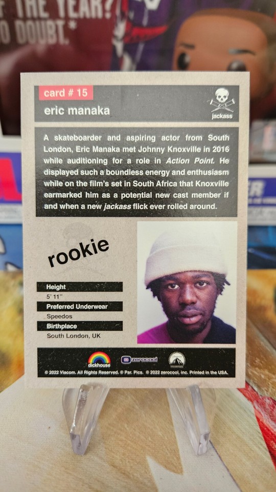 2022 Eric Manaka Zerocool Jackass Movie Rookie Card #D/100 | eBay
