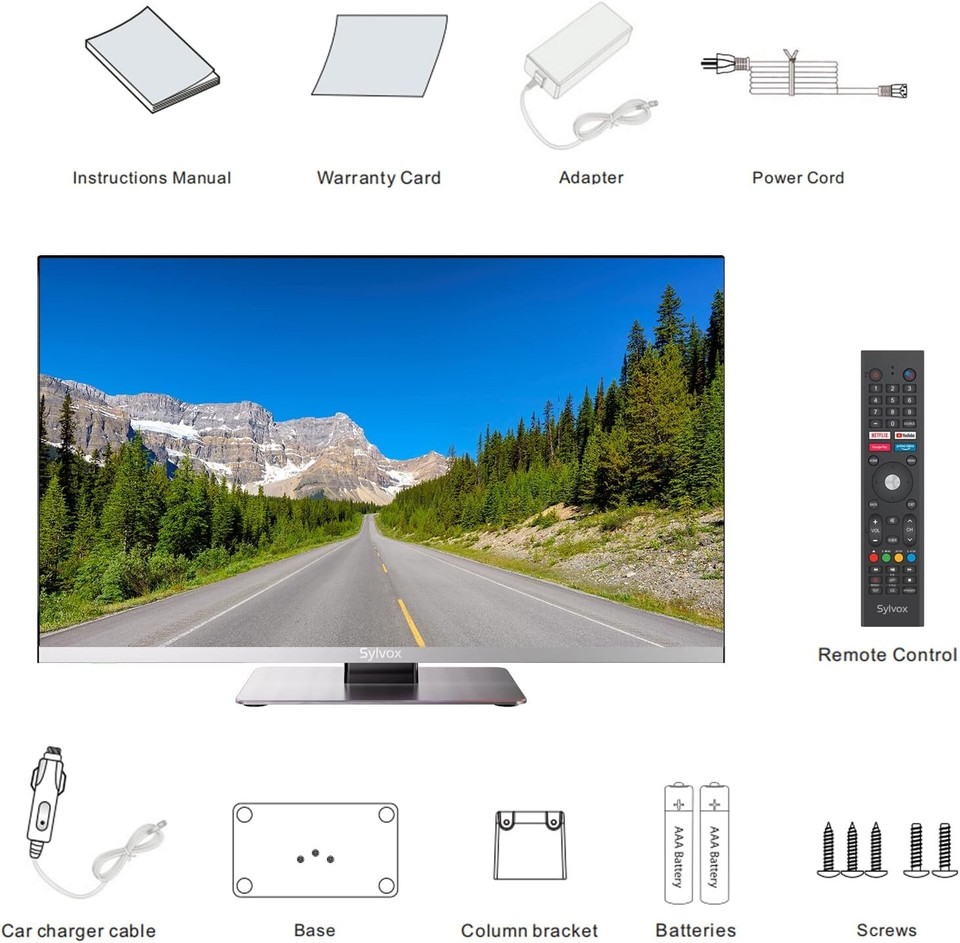 Sylvox 32 inch RV TVes 12/24V TV for RV 1080P Full HD Smart TV with APP ...