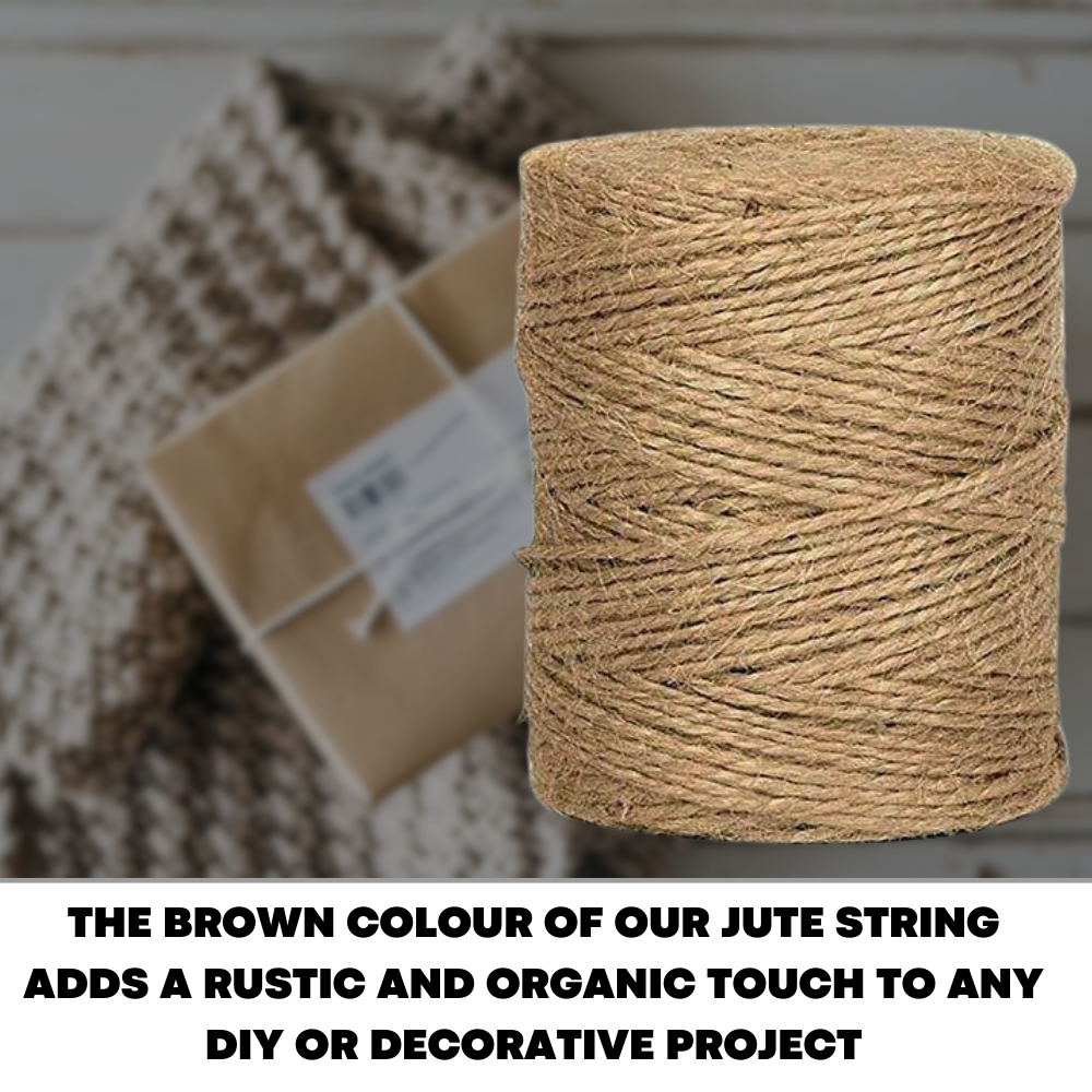 10M-1000M Natural Brown Twine String Shank Craft Jute Christmas Packing ...