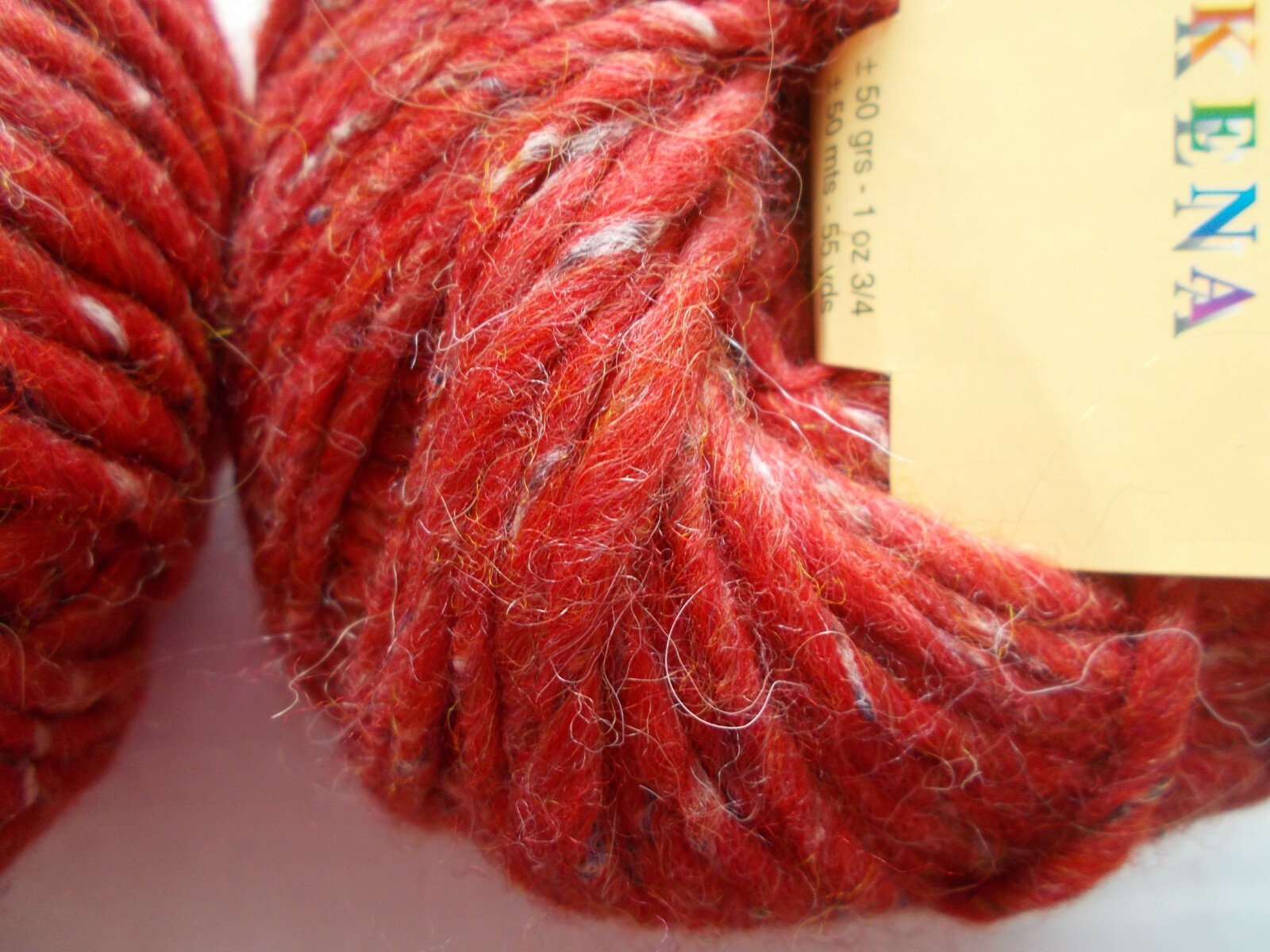 Katia Kena wool/alpaca/acrylic blend roving yarn, red, lot of 2 | eBay