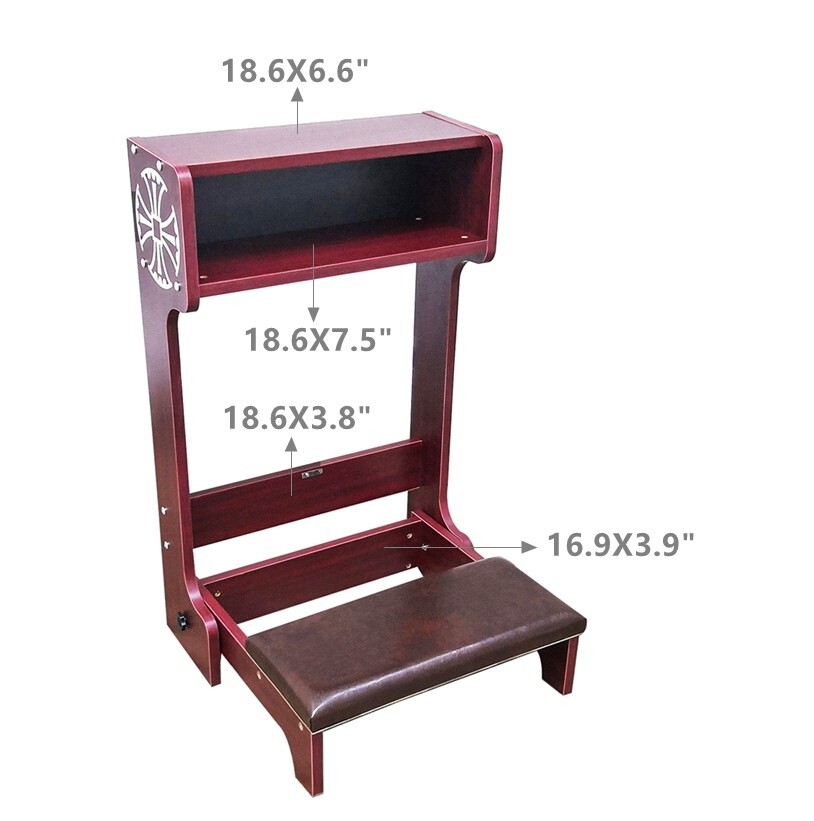 32X20X20" Prayer Bench, Padded kneeler Easy Fold-away Prayer Table ...