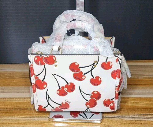 COACH MINI ROGUE 17 CHERRY PRINT CHALK/MULTI LEATHER CB652 NWT ...