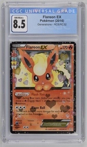 CGC 8.5 Flareon EX Generations Radiant Collection RC6/RC32 Pokemon 2016 ...