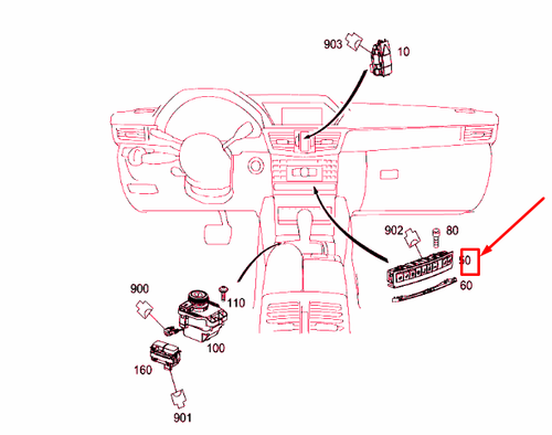NEW MERCEDES-BENZ E W212 UPPER CONTROL PANEL SWITCH BLOCK A2129058206 ...