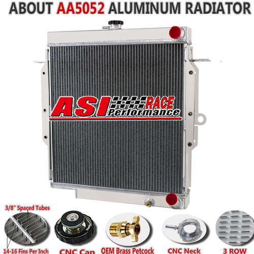 3Row Aluminum Radiator Fit 1984-99 Toyota LandCruiser 75 Series 2H HJ75 ...
