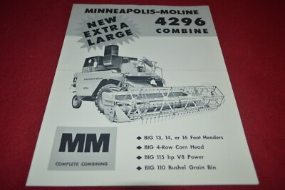 Minneapolis Moline 4296 Combine Dealer Brochure AMIL15 | eBay