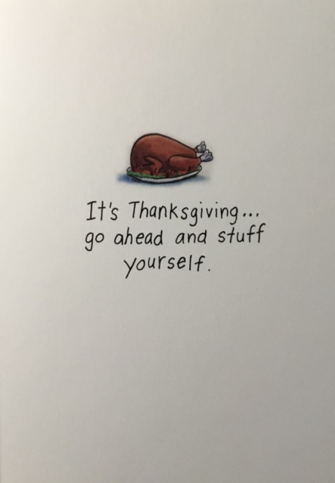 Papyrus- Thanksgiving- Humor- Stuffing Yourself With Carbs | eBay