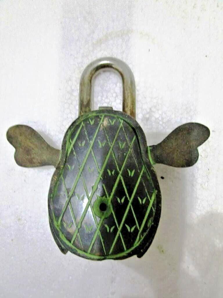 Antique Style Honey Bee Shape Brass Padlock Lock with Key Working ...