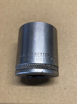 Vintage None Better - New Britain 1” Knurled 1/2" drive 12 Point Socket ...