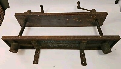 Antique Cast Iron Pratt Bookbinding Unit Book Press Vise Clamp ...