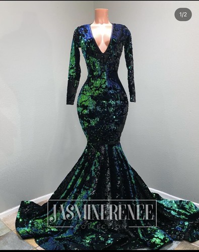 Long Mermaid Style Formal Prom Dress Evening Gown - Gem