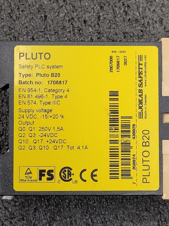 Jakob Safety PLC ABB Pluto B20 Safety Relay 4x 4-20mA/0-10V analog ...