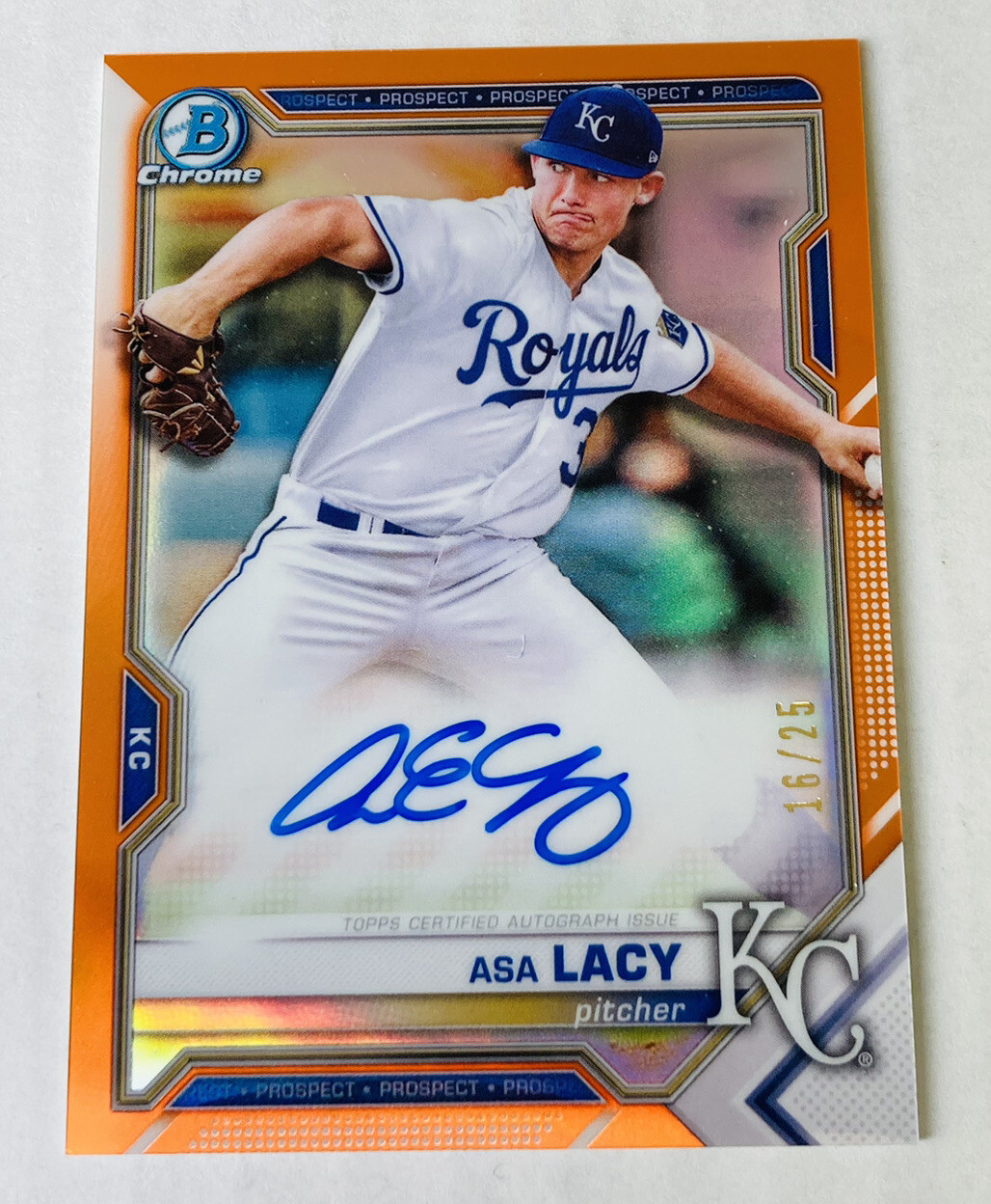 2021 Bowman Chrome ASA LACY KC Royals Prospect Orange Autograph AUTO ...