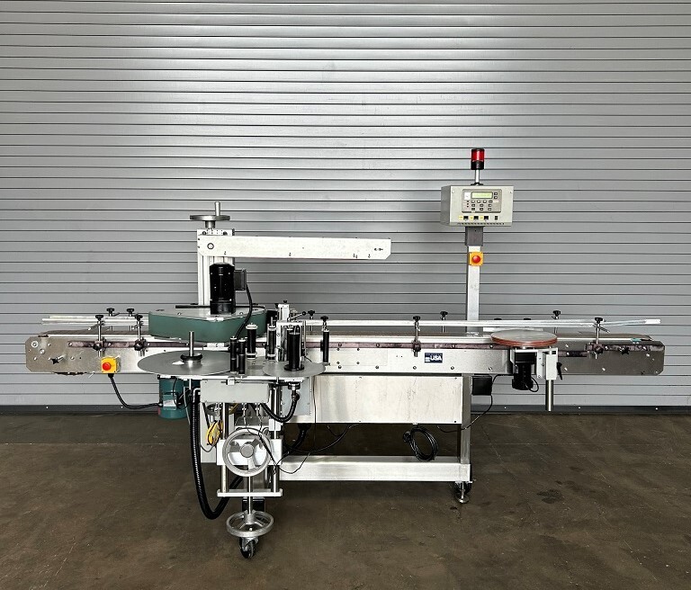 Quadrel Q60 Inline Wrap Around Bottle Labeler W/ Top Hold Down, Labeling Machine | eBay