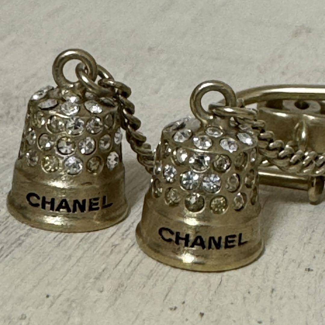 CHANEL CC Logo 00P Vintage Bell Motif Hoop Earrings Gold Height 1cm ...