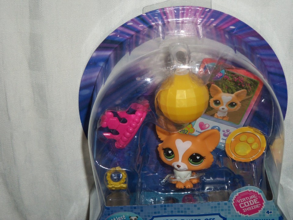 NEW, Littlest Pet Shop DISCO DANCE OFF G7 #202 CORGI DOG Virtual Code ...