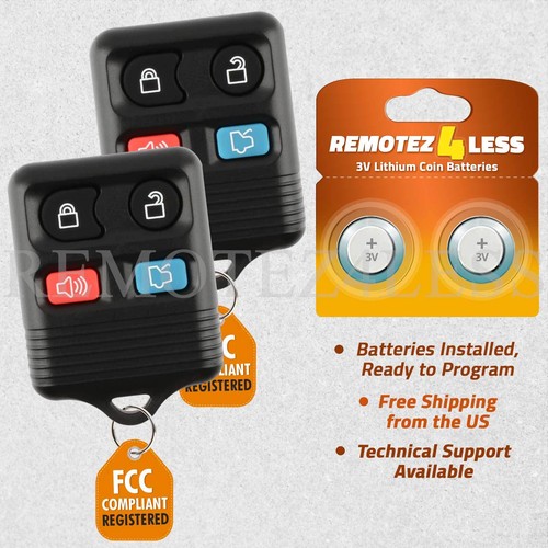 2 New 4B Replacement Keyless Entry Remote Key Car Fob for Ford Lincoln ...
