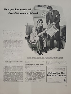 1940 Metropolitan Life Insurance Company Fortune WW2 Print Ad Q4 Four ...