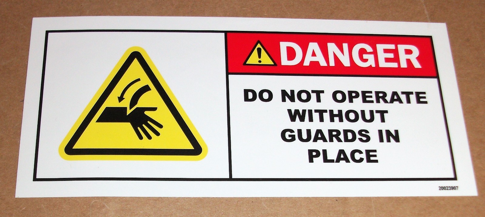 2 SAFETY LABEL DANGER DO NOT OPERATE WITHOUT GUARDS DECAL STICKER 5-1/2 ...