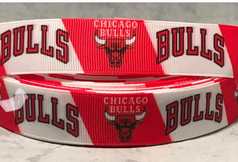 Bulls Ribbon - 7/8" Grosgrain Ribbon - Basketball Ribbon - Chicago ...