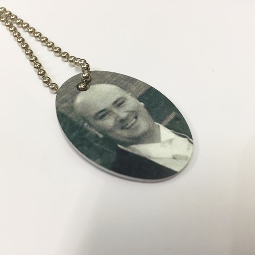 Oval Photo Pendant Memorial Chain, Personalised Keepsake Memory Gift ...