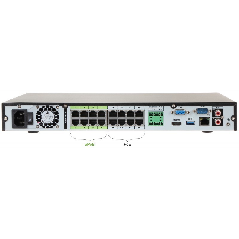 16 Channel NVR DHI-NVR5216-16P4KS2E 16 Channel 1U 16PoE 4K&H.265 Pro ...